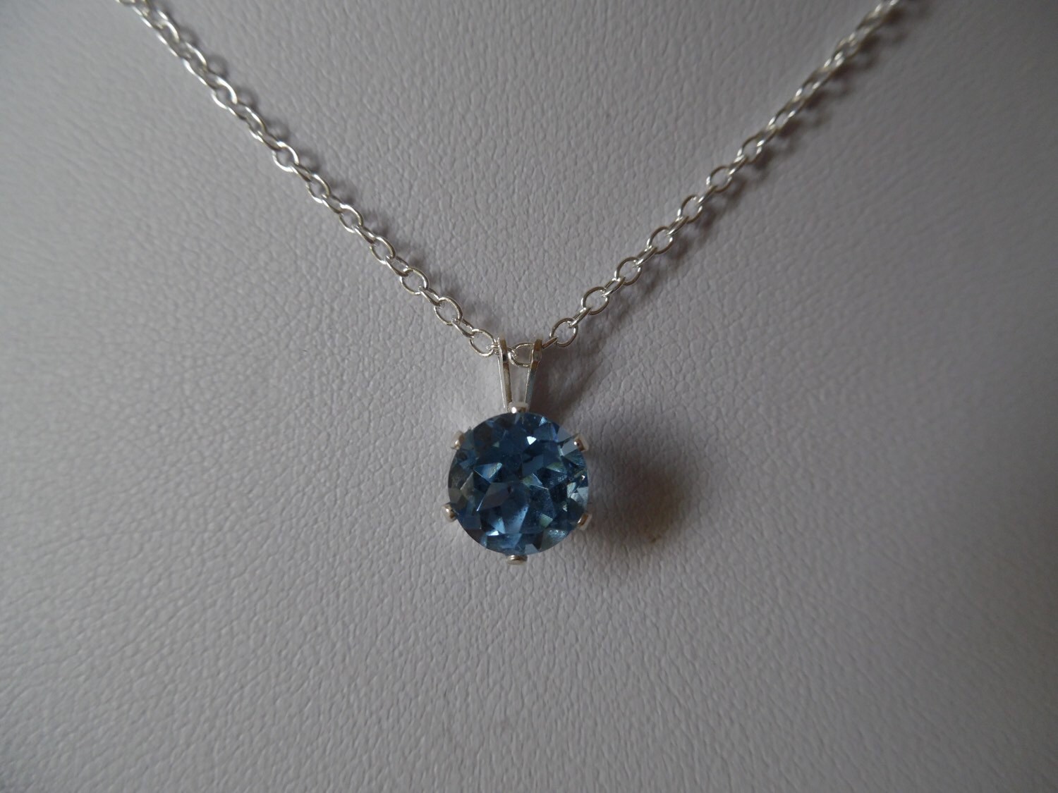 Swiss Blue Brazilian Topaz and Sterling Silver Pendant - Etsy