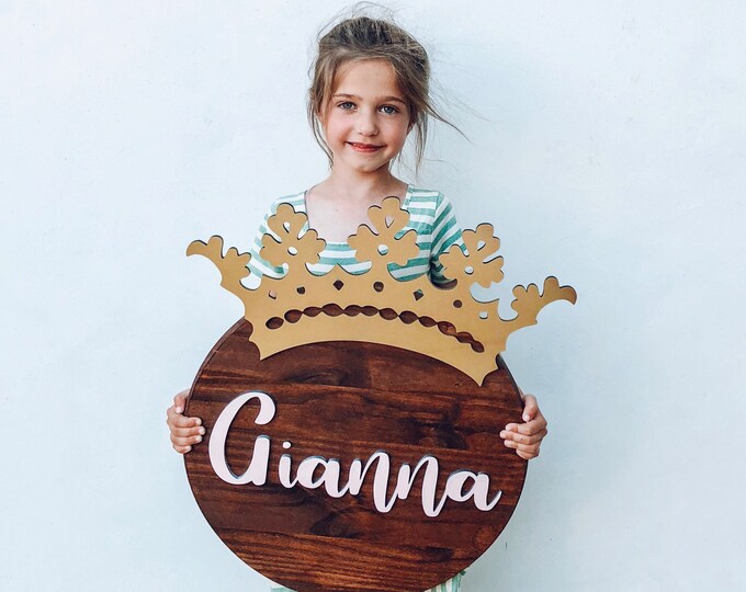 Princess, Princess Decor, Princess Sign, Wooden Sign, Wood, Sign, Name ...