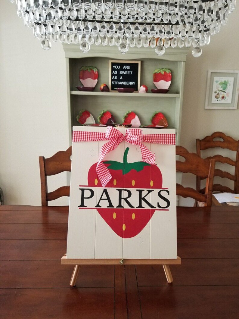 Wooden Strawberry Sign Strawberry Sign Monogram Sign Wood | Etsy