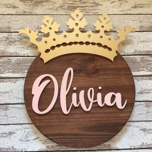 Princess, Princess Decor, Princess Sign, Wooden Sign, Wood, Sign, Name ...