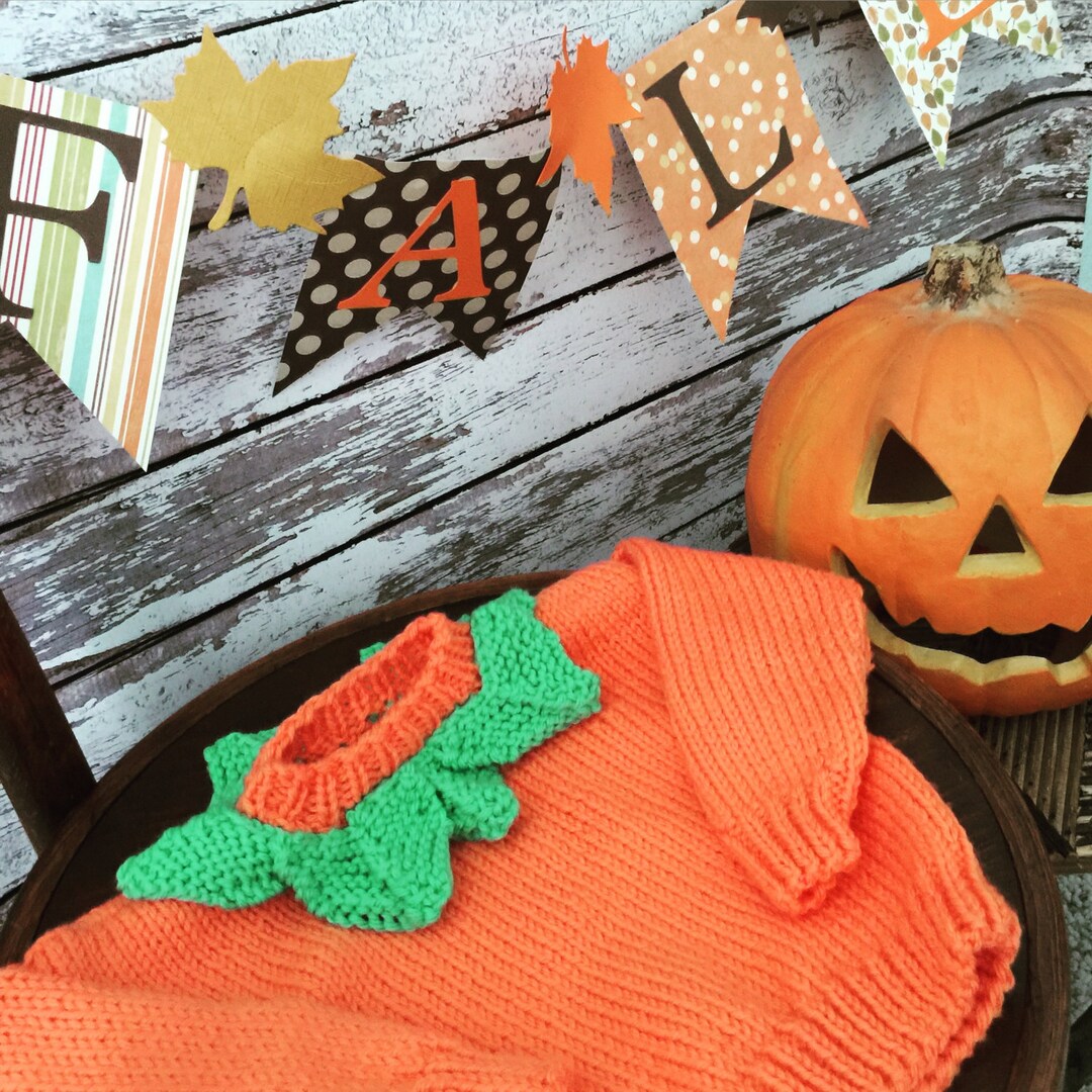 Children's Knitting Pattern, Child's Knitting Pattern, Pumpkin Pullover ...