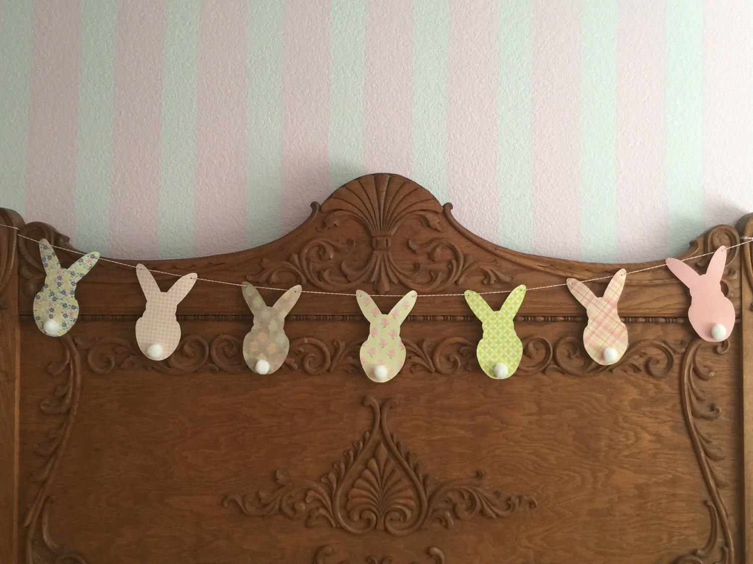 Bunny Banner Easter Bunny Banner Home Decor Banner Rabbit - Etsy