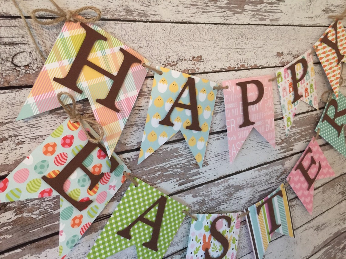 Happy Easter Happy Easter Banner Spring Spring Banner - Etsy