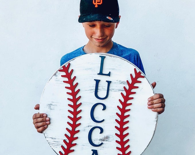 Baseball, Baseball Sign, Wooden Baseball Sign, Personalized Sign, Boys ...
