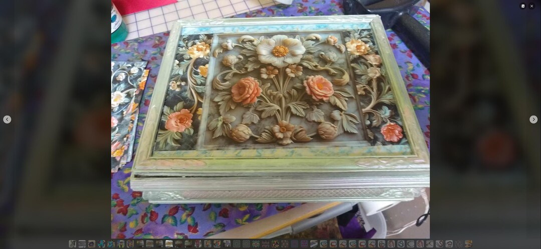 Refurbished Floral Keepsake Box: Lined Jewelry Trinket Treasure Chest ...