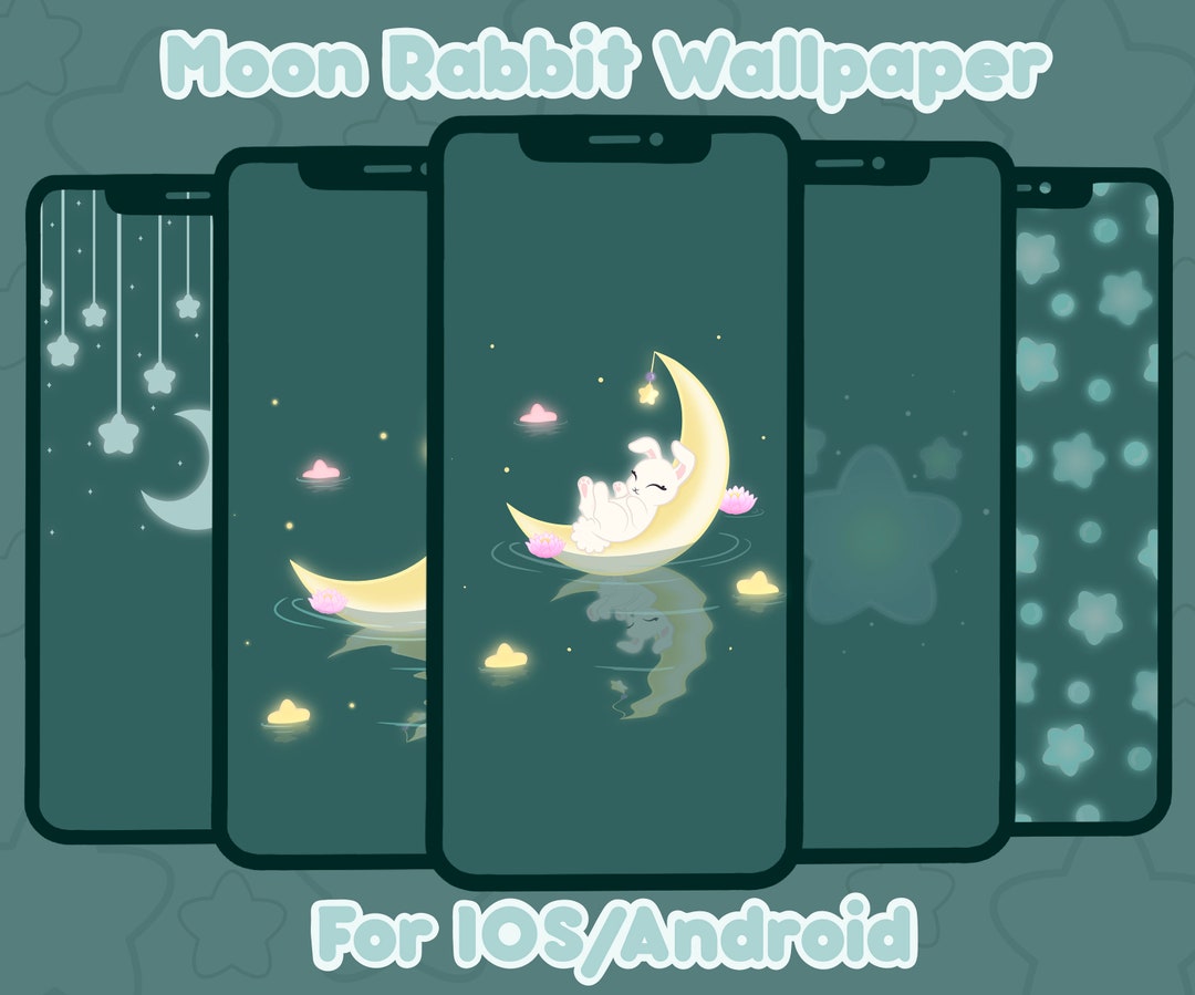 Moon Rabbit Wallpaper for Ios/android - Etsy