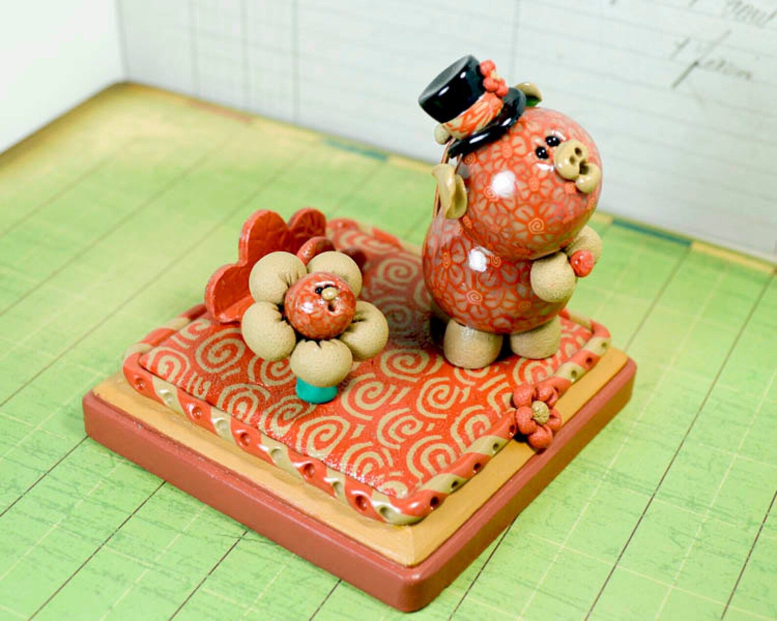 Alba Polymer Clay Piglet Business Card Holder - Etsy