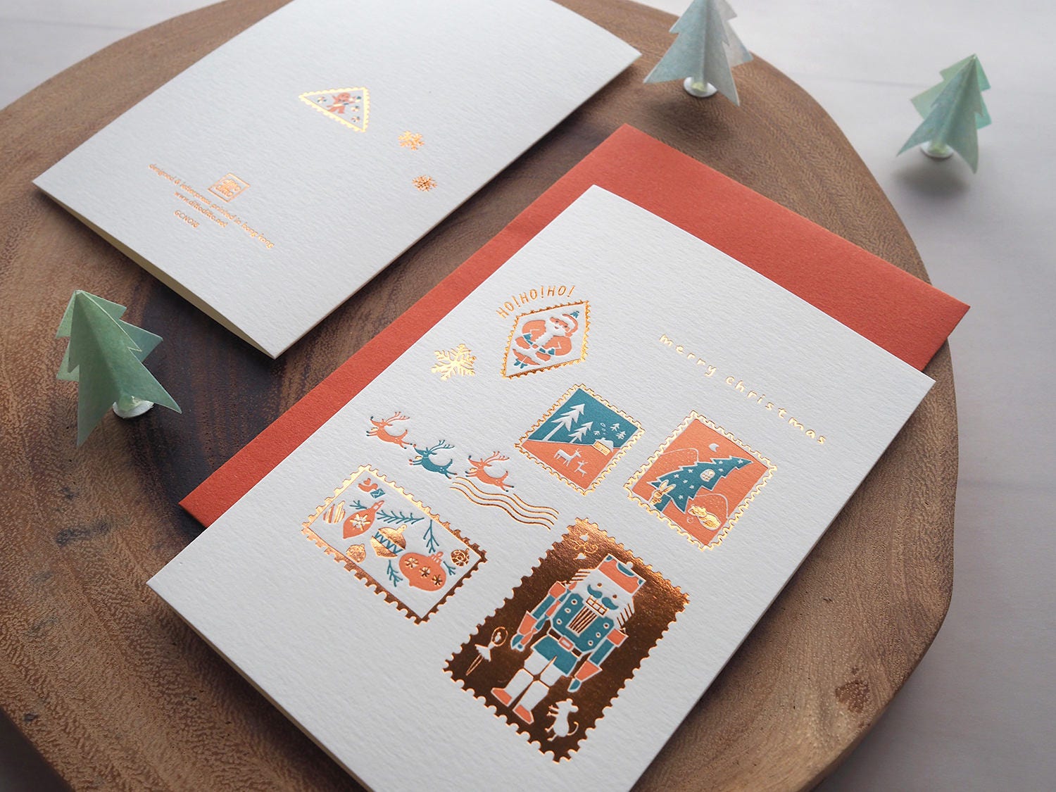 Letterpress Xmas Card - Christmas Stamp - Etsy