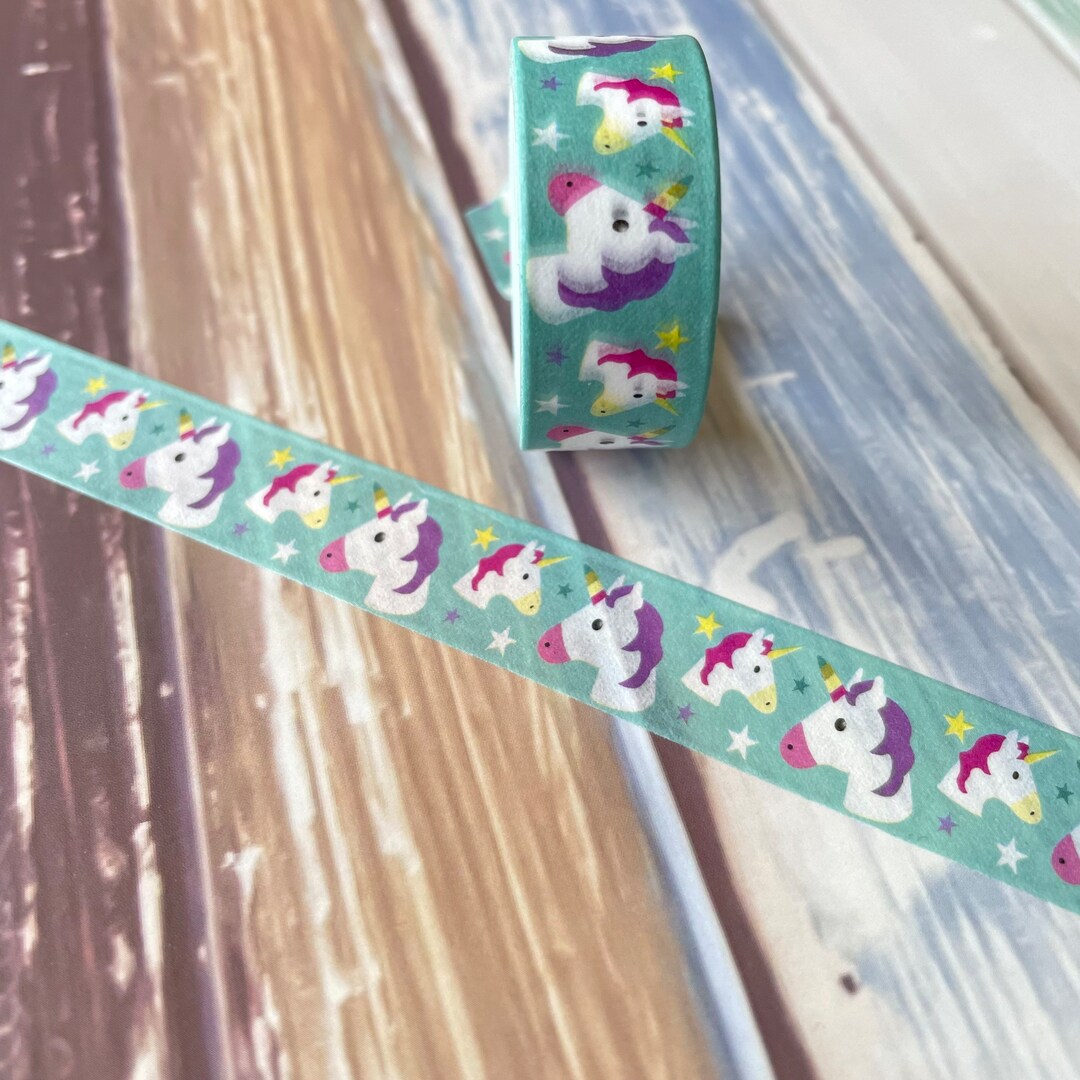 5 Meter Roll of Washi Tape Unicorn Teal - Etsy