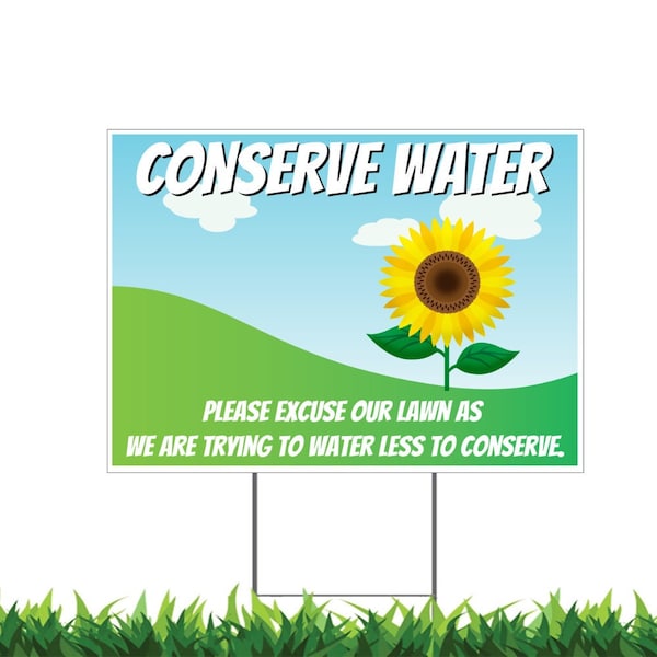 Conserve Water Sign - Etsy