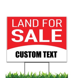 Custom Land for Sale Sign, Custom Yard Sign, Printed 2-sided 24x18 ...