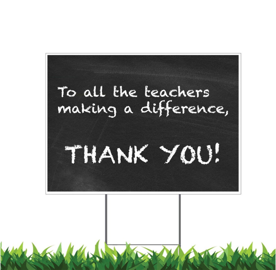 Thank You Teachers Yard Sign: Double-sided Print With Metal Stake - Etsy