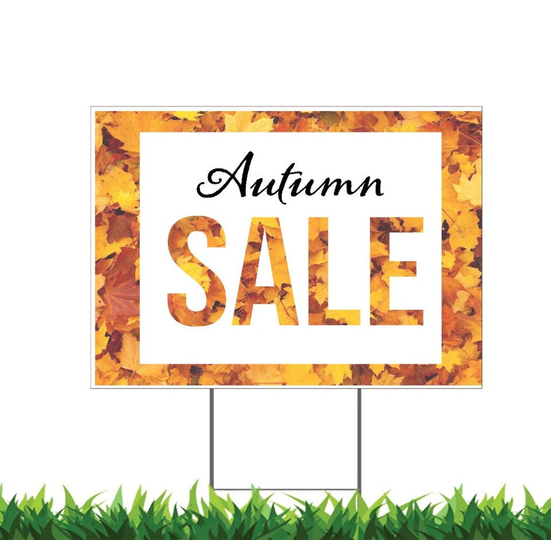 Fall Sale Sign, Autumn Sale Sign, Retail Sale Sign, Printed 2-sided ...
