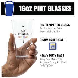 Custom Pint Glass Printed Full Color - Etsy