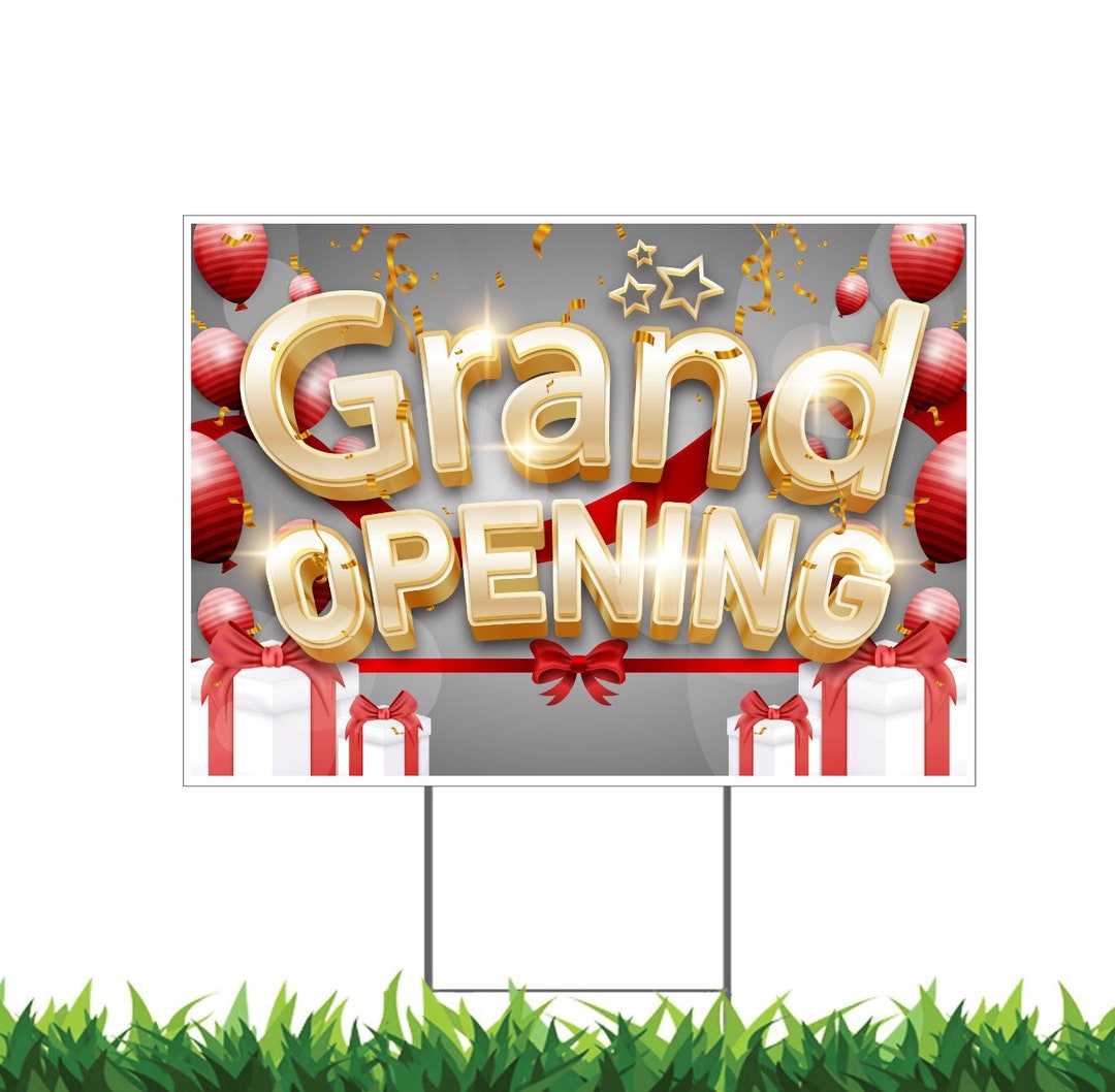 Grand Opening Yard Signs Double Sided Printing Metal Stake - Etsy