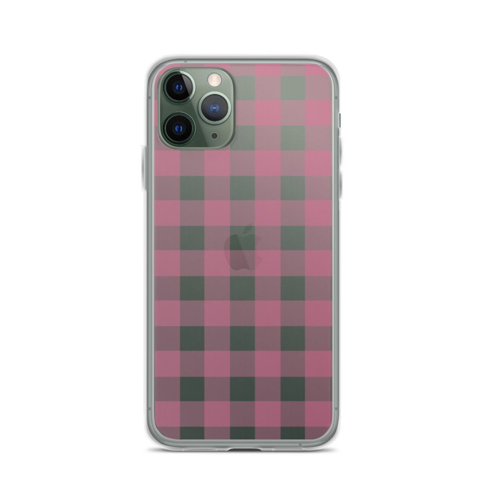 Pink Plaid Pattern on Clear iPhone Case - Etsy