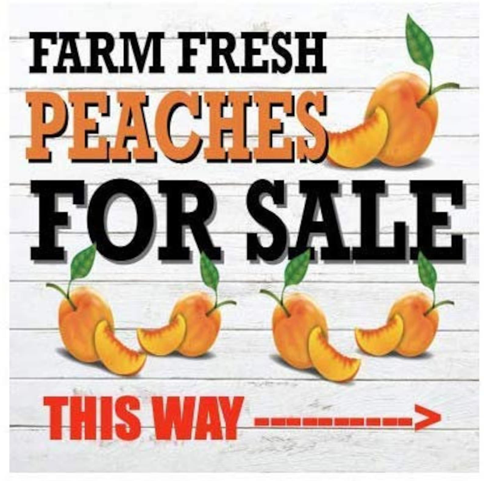 Farm Fresh Peaches Yard Sign Personalize It With Your Custom - Etsy