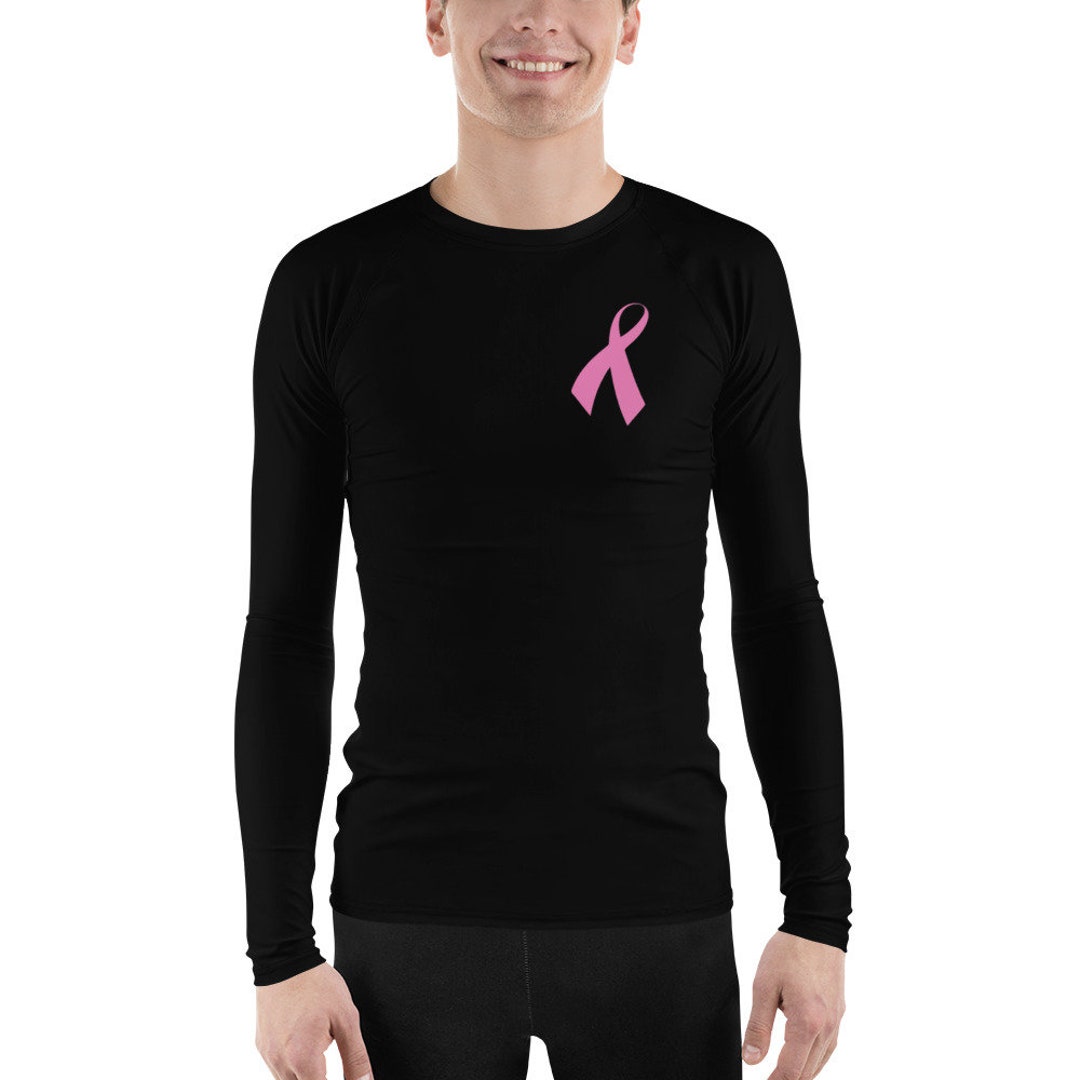 Pink Ribbon Black Men's Rash Guard - Etsy