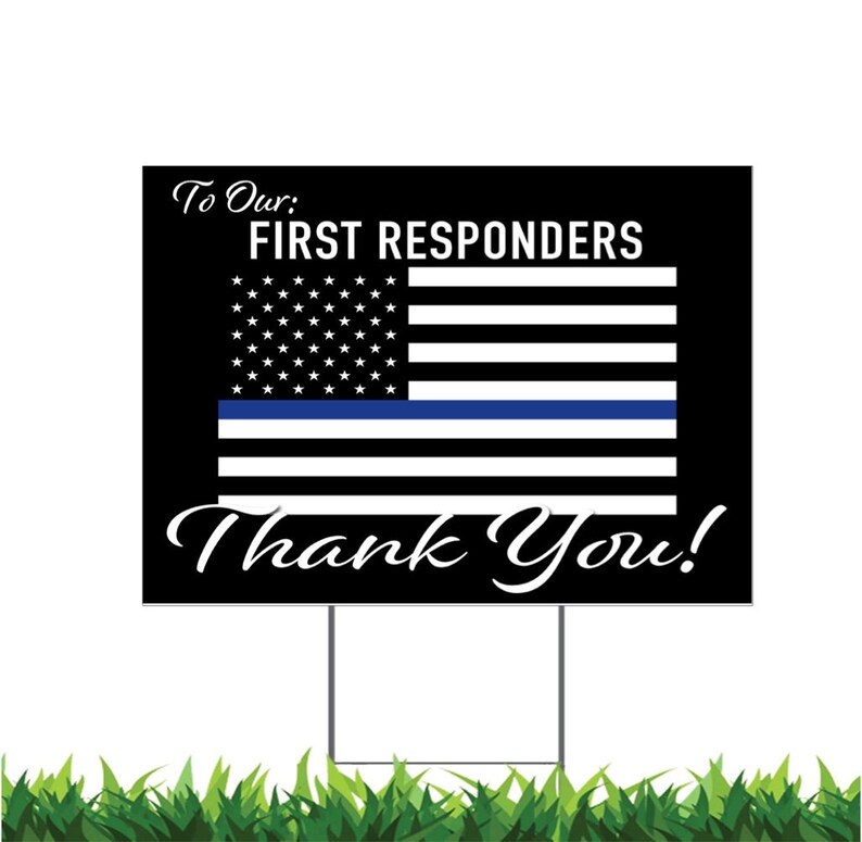 Thank You Stay Safe First Responders Blue Line Flag V8 - Etsy