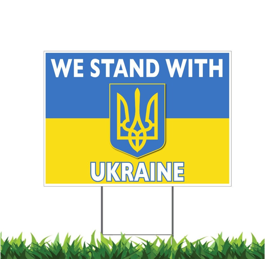 Ukraine Flag Yard Sign, Weatherproof, Double Sided, H-stake Included - Etsy