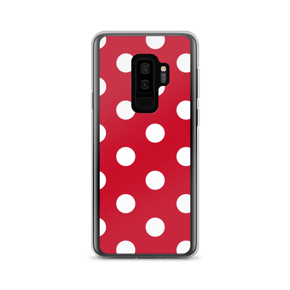 White Polka Dot Pattern Red Background Samsung Case - Etsy