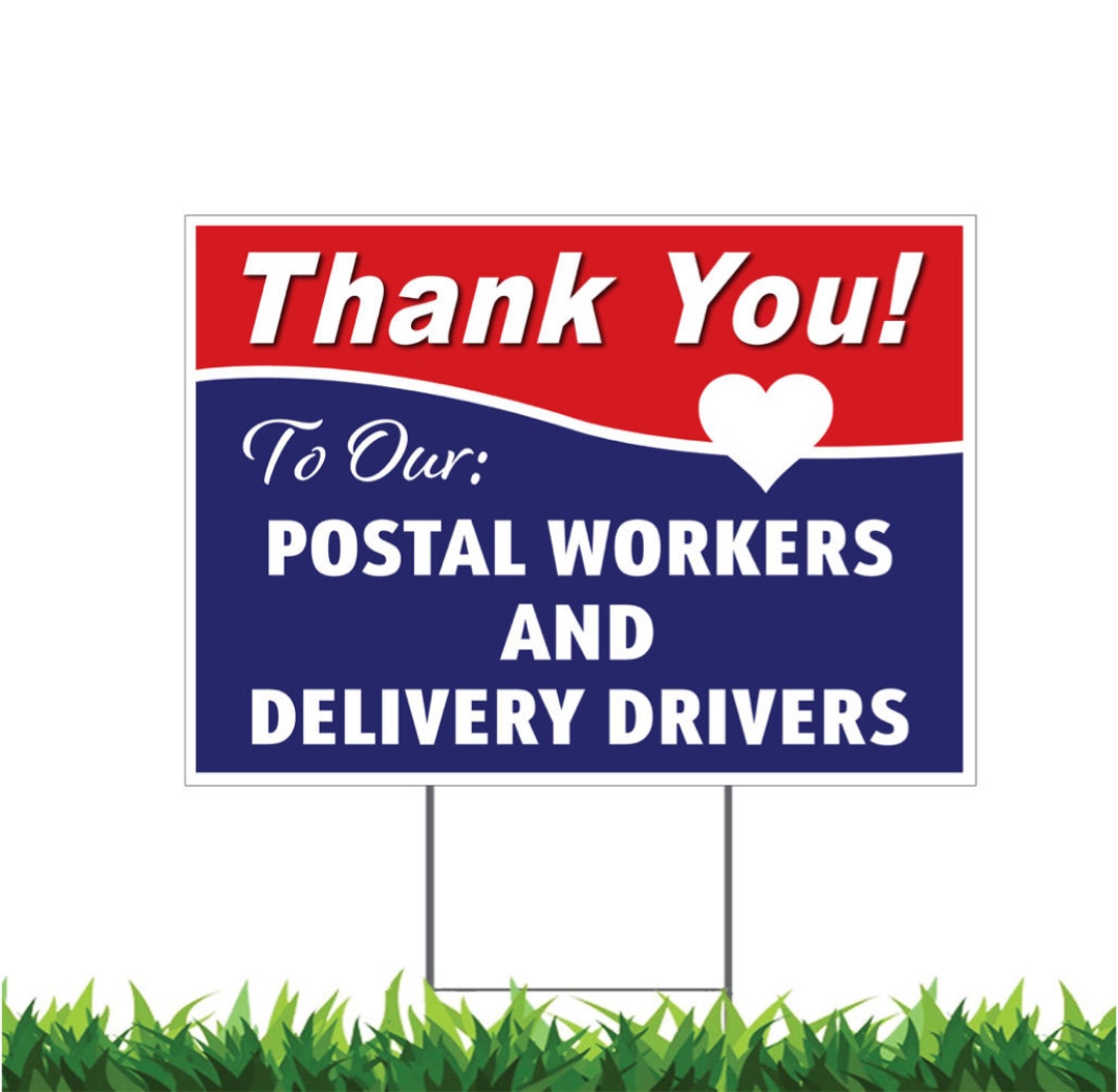 Thank You Stay Safe, Postal Workers, Delivery Drivers, Yard Sign ...