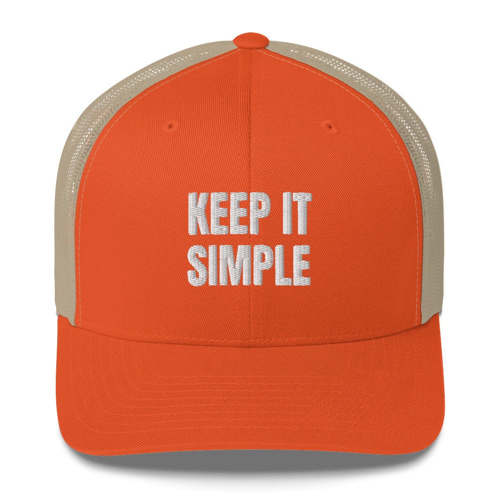 Keep It Simple White Embroidered Trucker Cap - Etsy UK