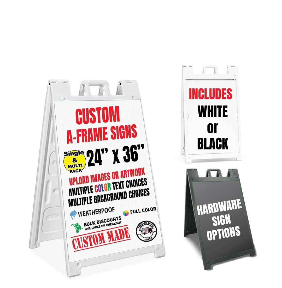 Custom A-frame Sign Inserts With Stand, 24x36 Coroplast Signs, Sandwich ...