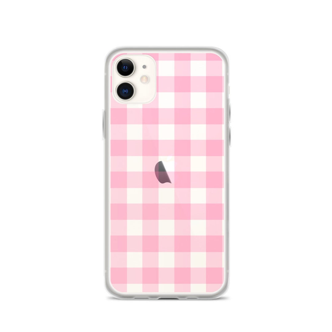 Pink Plaid Pattern on Clear iPhone Case - Etsy
