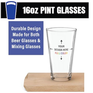 Custom Pint Glass Printed Full Color - Etsy