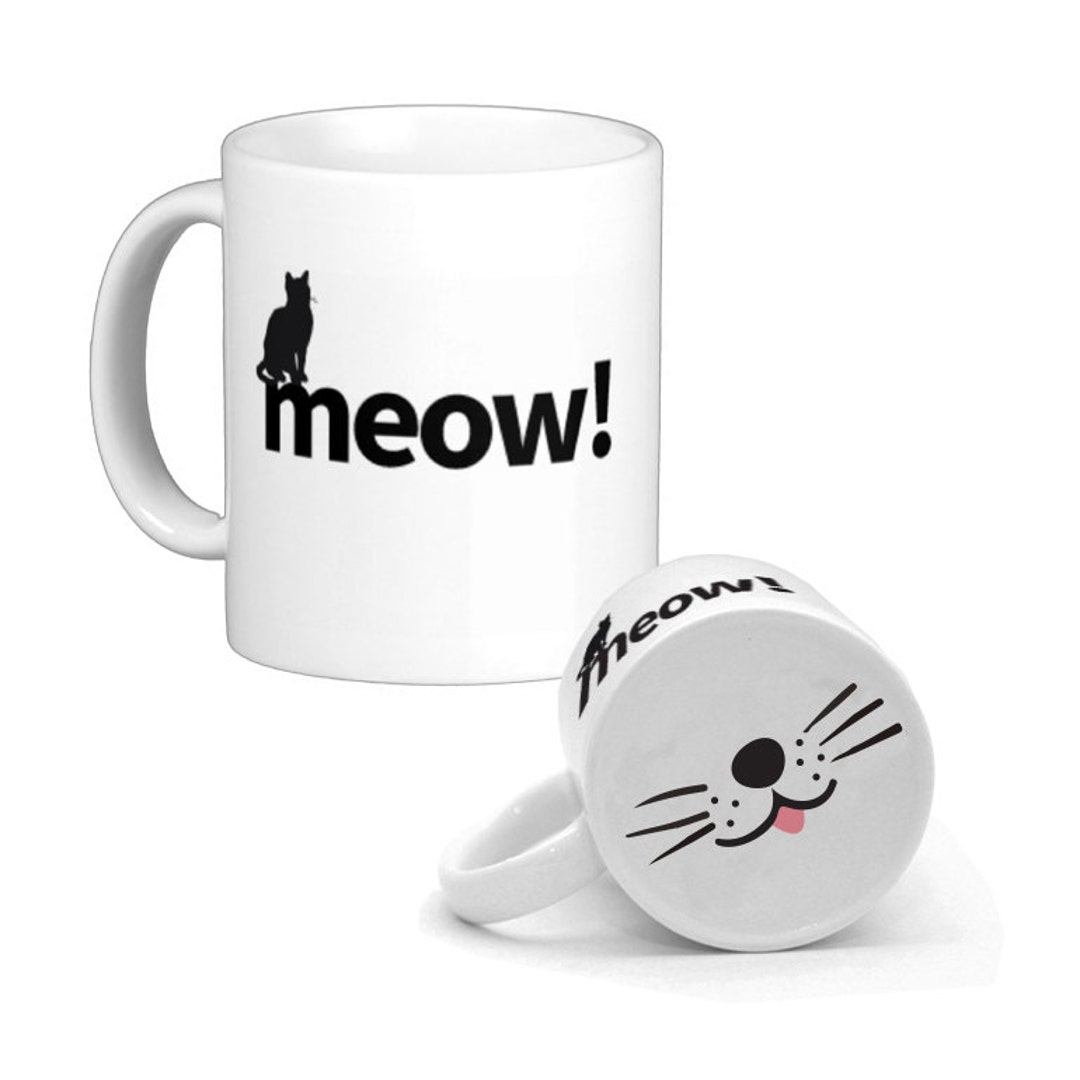 Meow Kitty Cat Whiskers Bottom Coffee Mug Hs0254 - Etsy