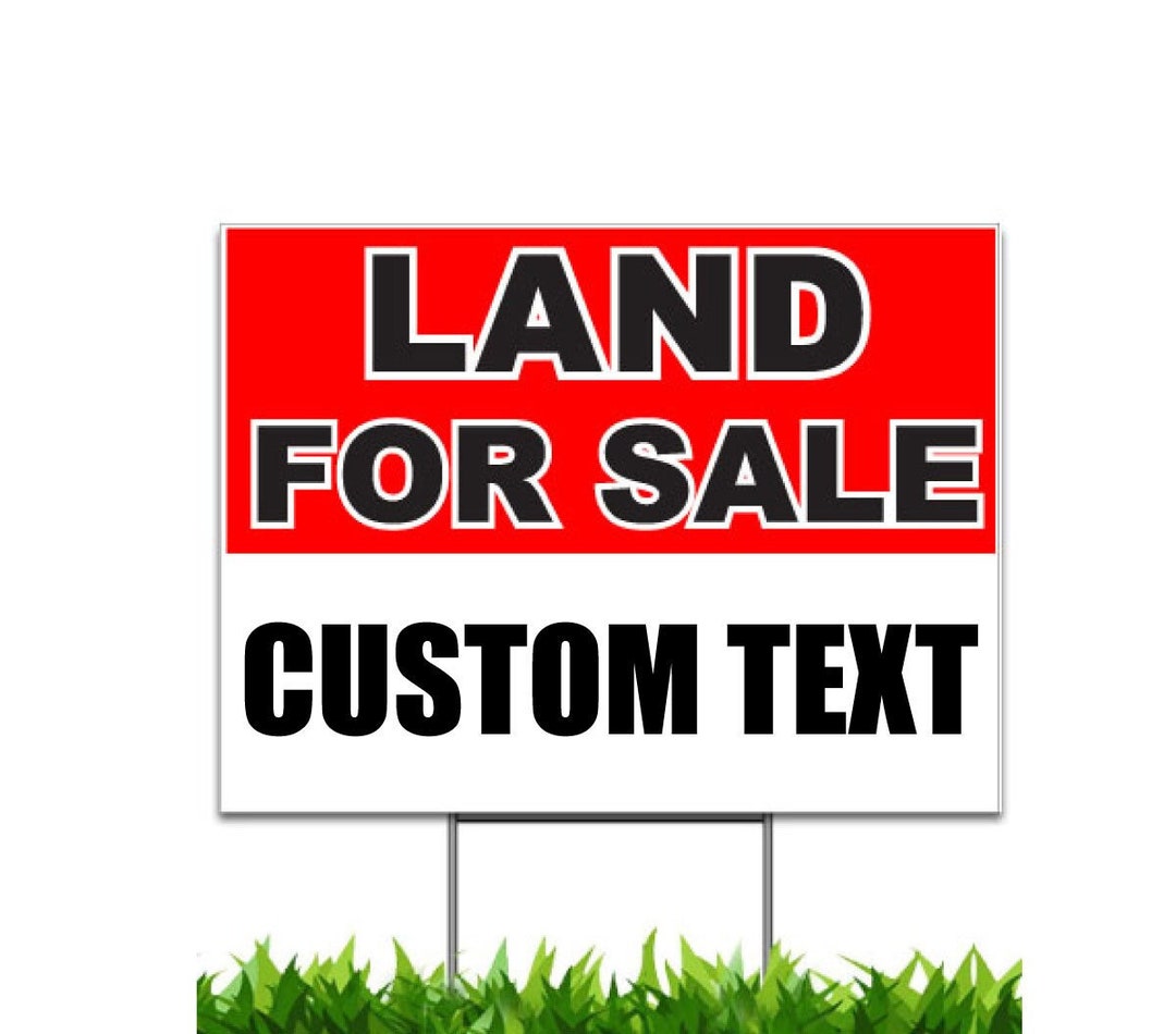 Custom Land for Sale Sign, Custom Yard Sign, Printed 2-sided 24x18 ...