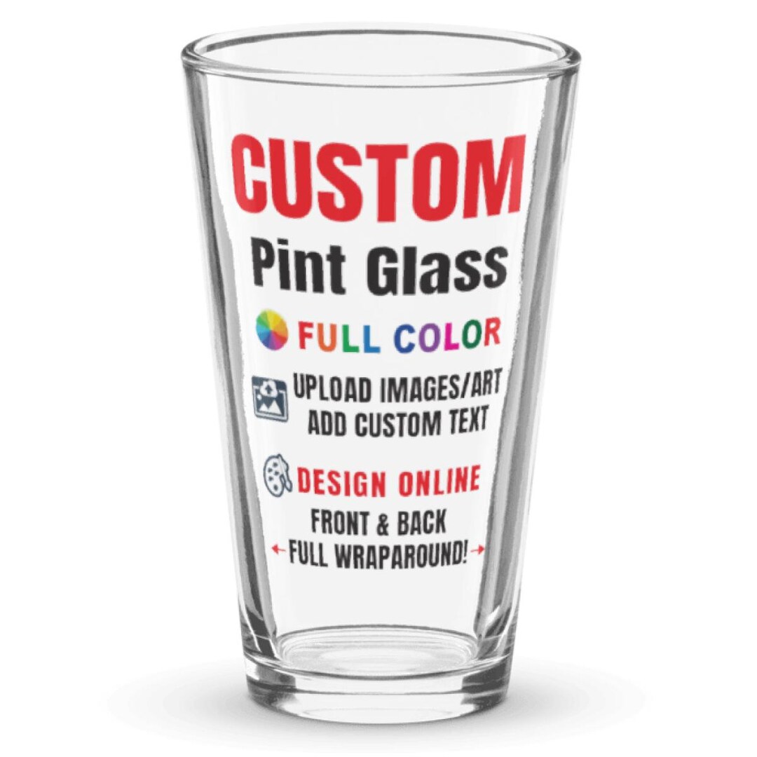 Custom Pint Glass Printed Full Color - Etsy