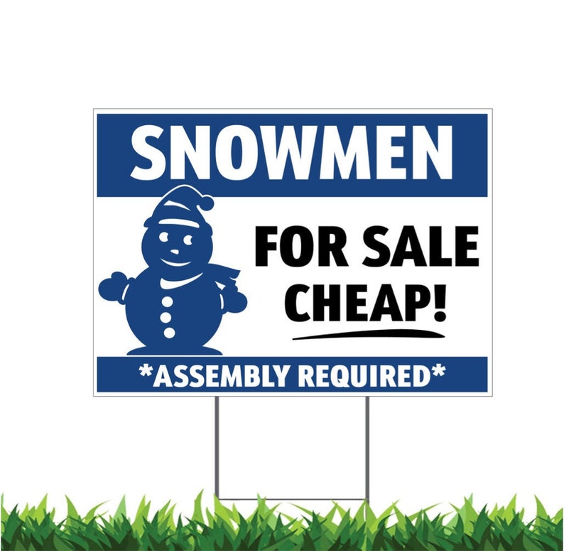 Snowmen for Sale Assembly Required Winter Yard Sign - Etsy