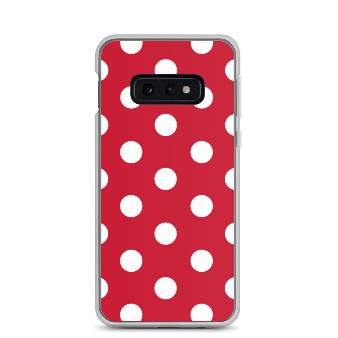 White Polka Dot Pattern Red Background Samsung Case - Etsy