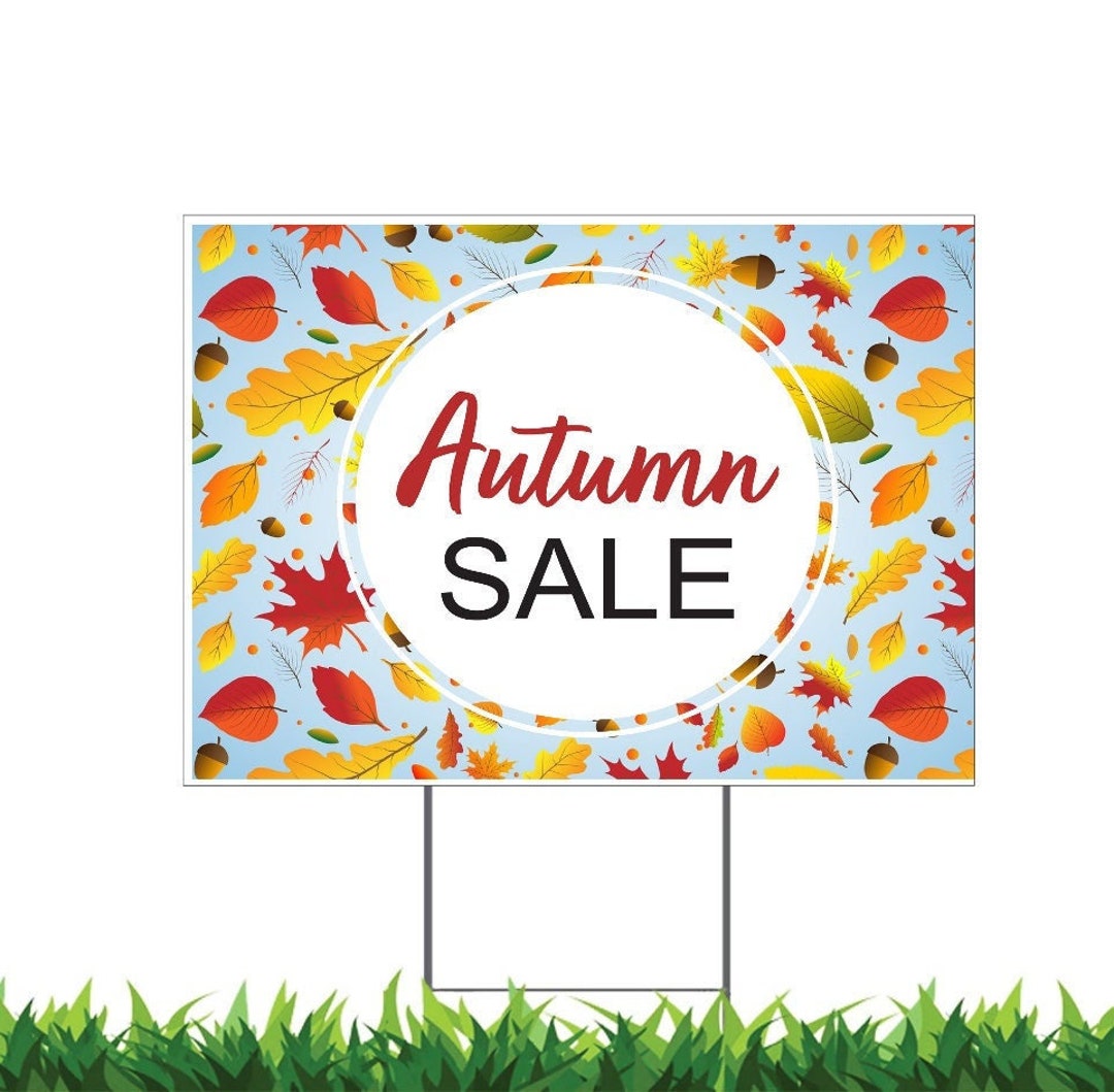 Fall Sale Sign, Autumn Sale Sign, Retail Sale Sign, Printed 2-sided ...
