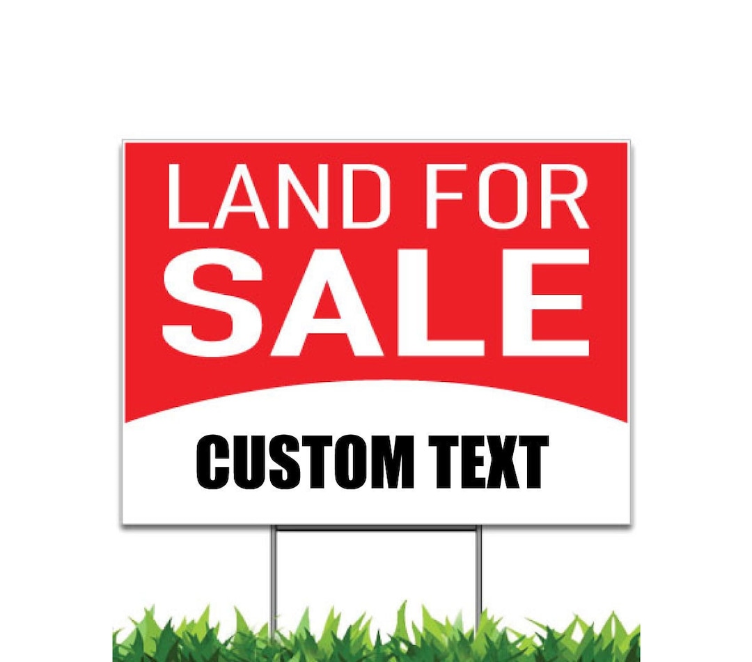 Custom Land for Sale Sign, Custom Yard Sign, Printed 2-sided 24x18 ...