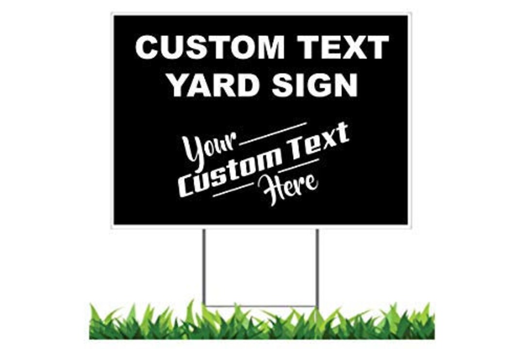 Personalize Custom Black Background Yard Sign 24 X 18 or 36 X - Etsy