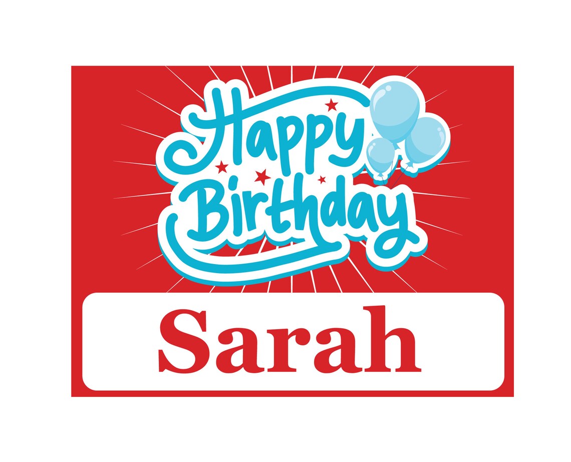 Custom Happy Birthday 36x24 Yard Sign Blue and Red - Etsy