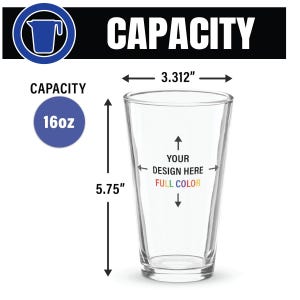 Custom Pint Glass Printed Full Color - Etsy
