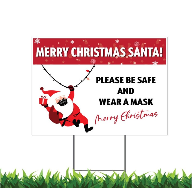 Stay Safe Santa Santa Clause Wear a Mask Merry Christmas - Etsy
