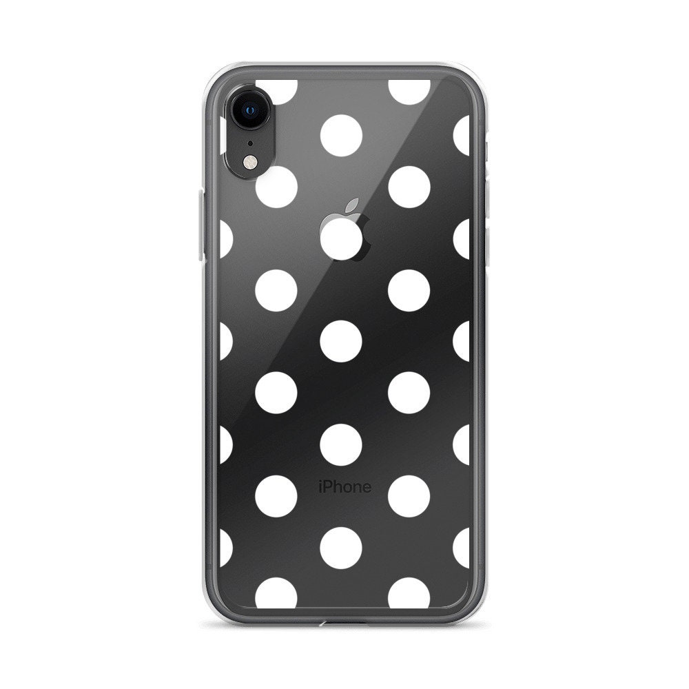 White Polka Dot Pattern Clear Background Iphone Case - Etsy