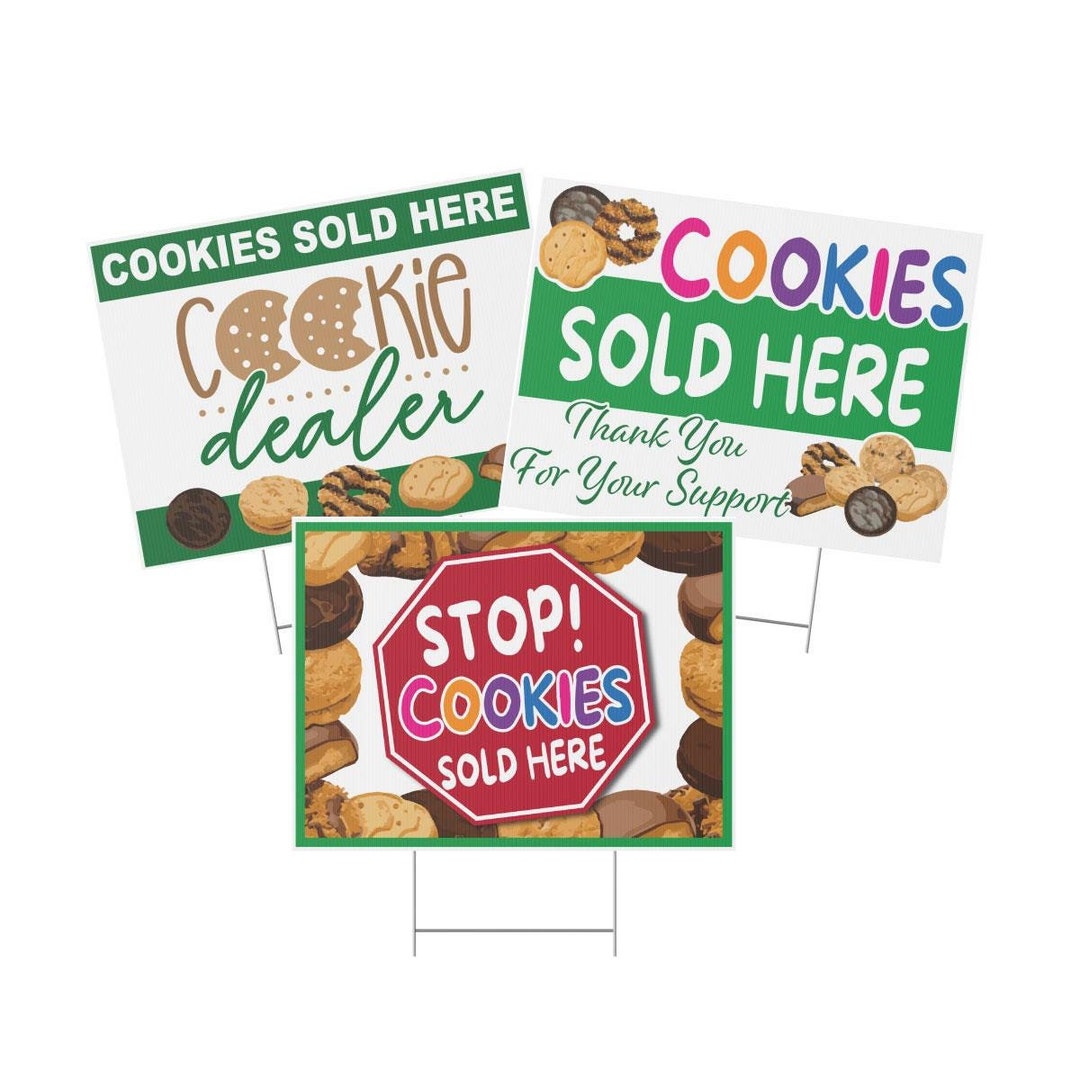 Cookies Sold Here, Scout Yard Sign, Full Color Double Sided Print ...