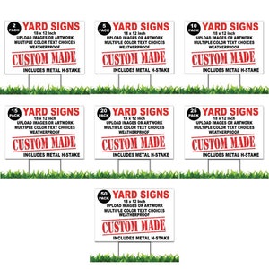 Custom Yard Sign, 18x12-inch, Bulk Pack Selection, Double Sided, H ...