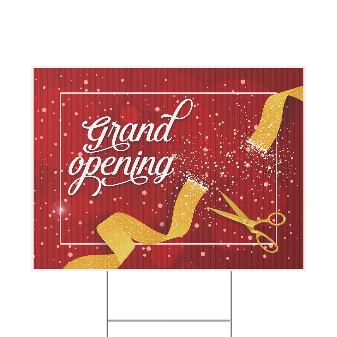 Grand Opening, Yard Signs, Double Sided Printing, Metal Stake Included ...