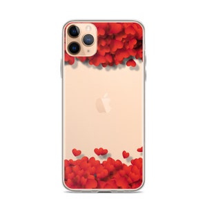 Hearts 3D Effect With Clear Transparent Case for See Through iPhone ...