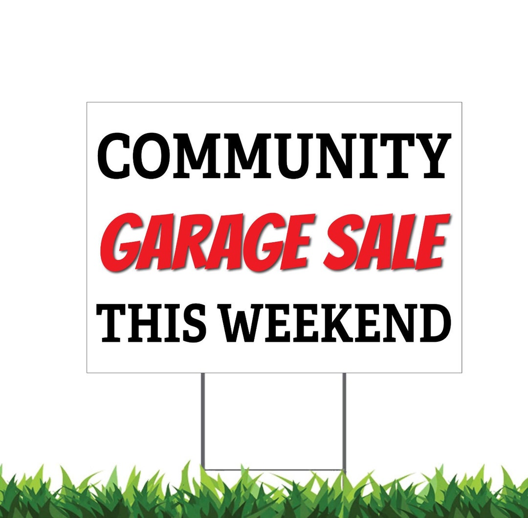 Community Yard Sale, Community Garage Sale, Yard Signs, Double Sided ...