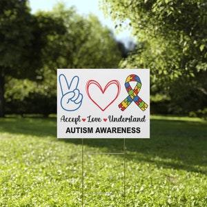 Autism Awareness Yard Sign, Printed 2-sided -12x18, 24x18 or 36x24 ...
