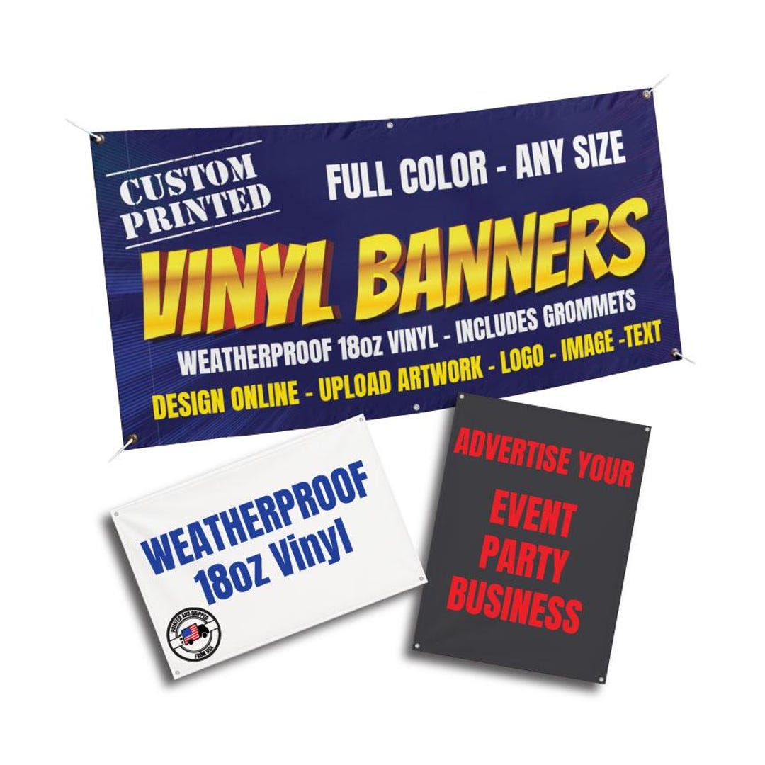 Custom Vinyl Banner, Full Color Any Size, Outdoor, Weatherproof ...