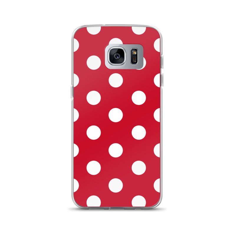 White Polka Dot Pattern Red Background Samsung Case - Etsy